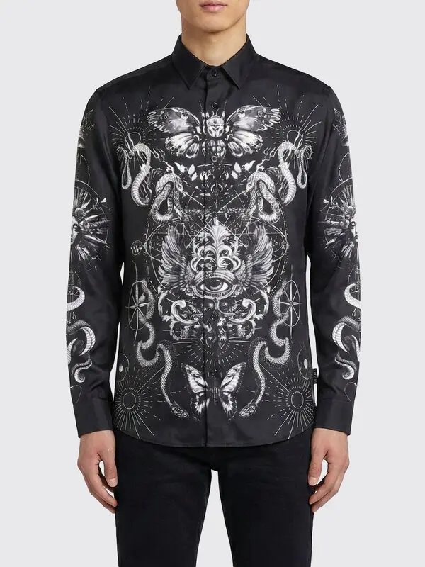 Philipp Plein Cotton Casual Shirt With Logo Print