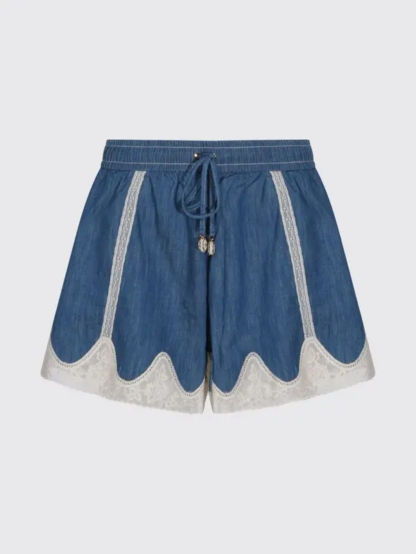 Zimmermann Awaken Linen Shorts With Lace Inserts