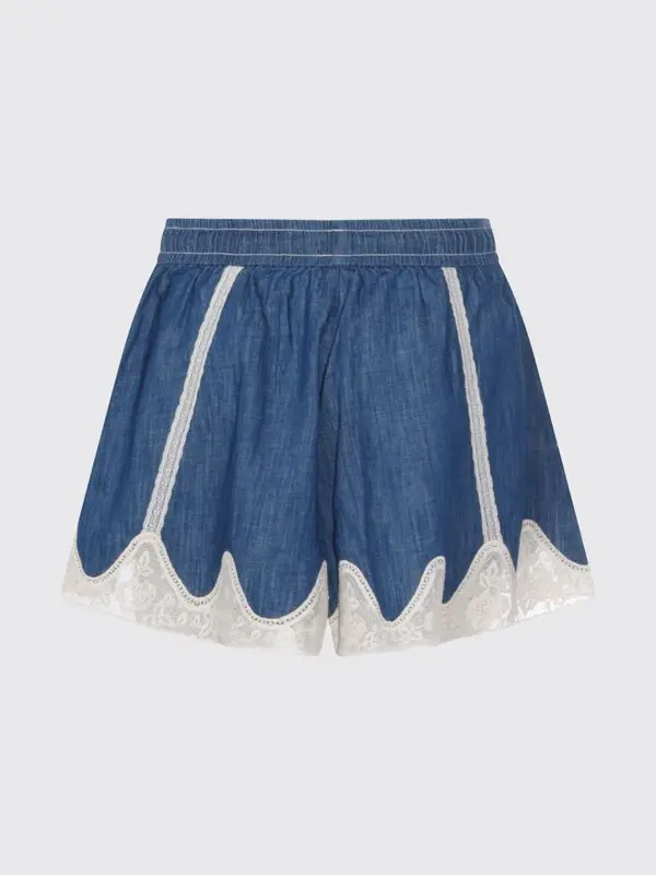 Zimmermann Awaken Linen Shorts With Lace Inserts