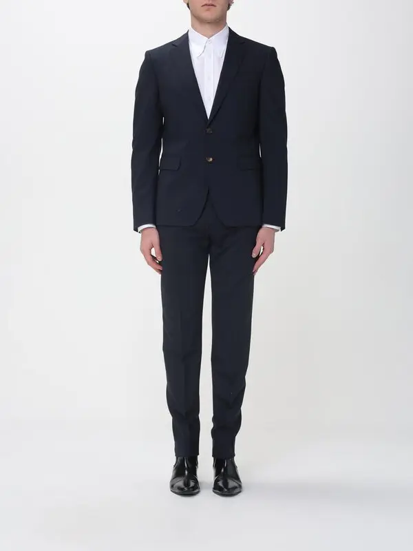 Dsquared2 Single-breasted Dress In Stretch Wool Blend - Blue