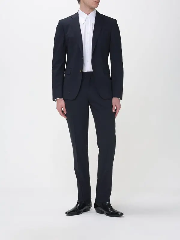 Dsquared2 Single-breasted Dress In Stretch Wool Blend - Blue