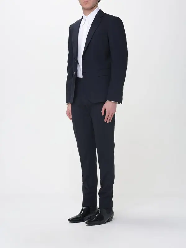 Dsquared2 Single-breasted Dress In Stretch Wool Blend - Blue