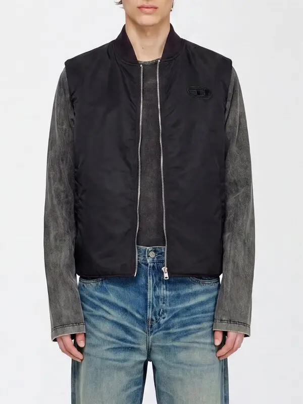 DIESEL® Quilted Zip-up Vest - Black