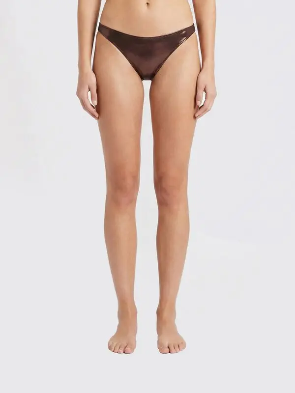 Blumarine Metallic Bikini Bottom - Walnut