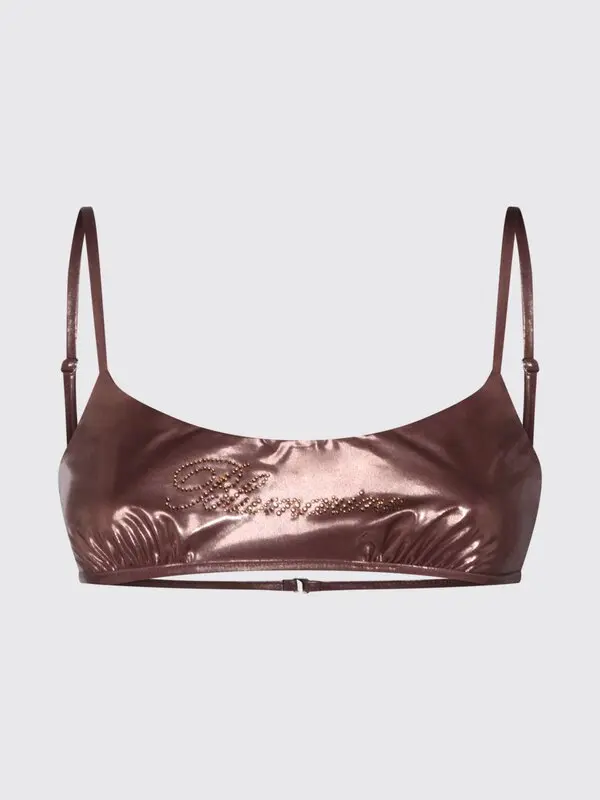 Blumarine Stretch Polyester Bikini Top - Walnut