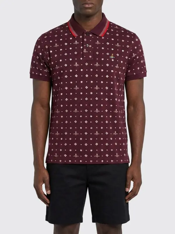 VIVIENNE WESTWOOD Printed Cotton Polo Shirt - Violet