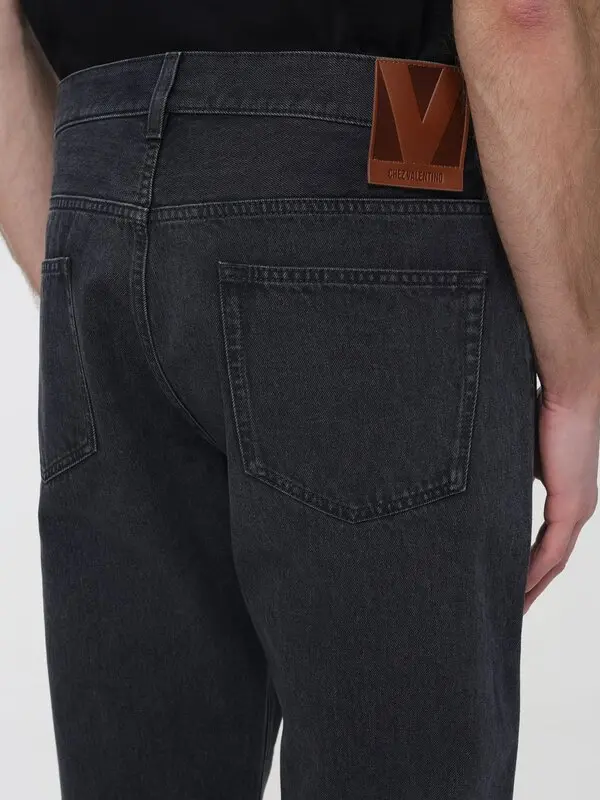 Valentino Garavani Cotton Denim Straight Jeans - Black