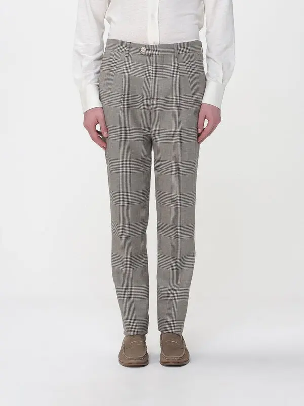 Brunello Cucinelli Virgin Wool And Silk Chino Pants - Brown