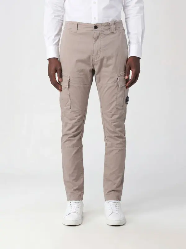 C.P. COMPANY Stretch Cotton Cargo Trousers - Grey 1