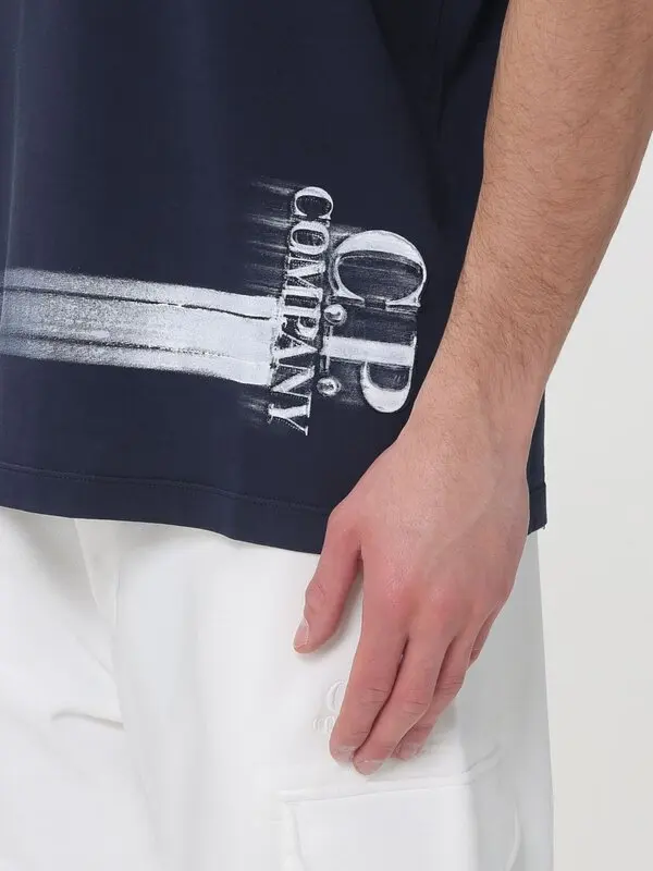 C.P. COMPANY Cotton T-shirt With Logo - Navy