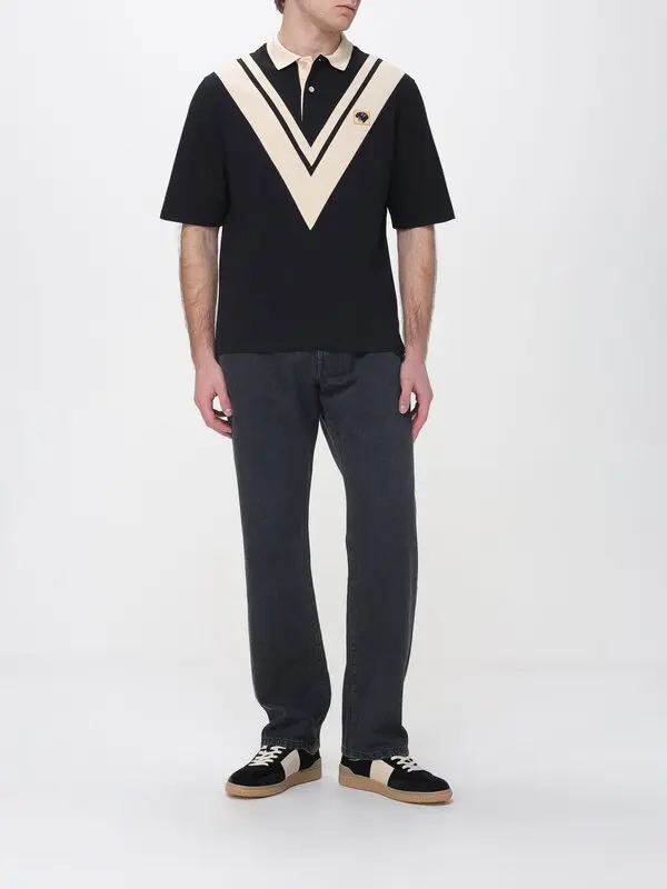 Valentino Garavani Cotton Polo Shirt With Inlaid V And Panther Patch