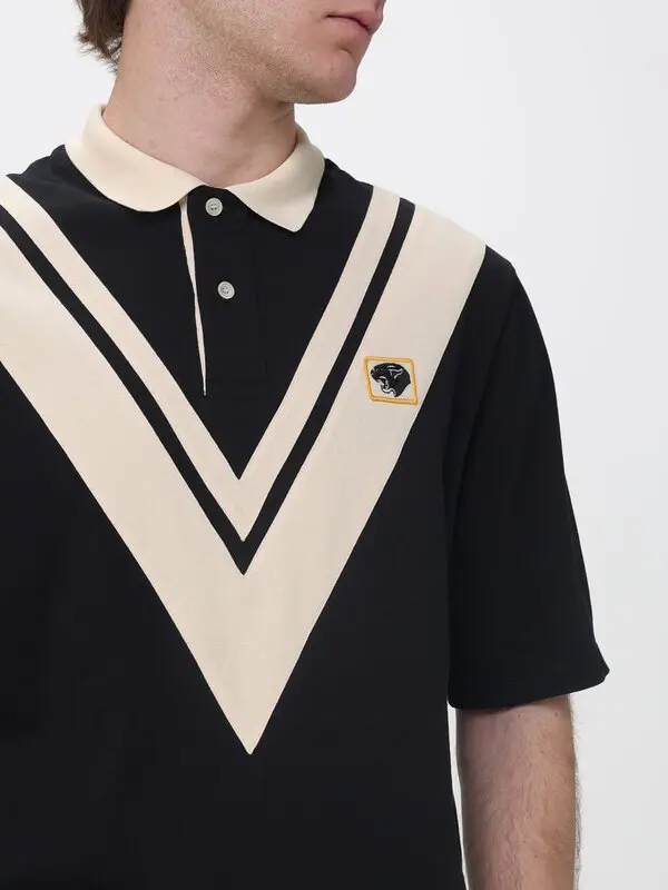 Valentino Garavani Cotton Polo Shirt With Inlaid V And Panther Patch