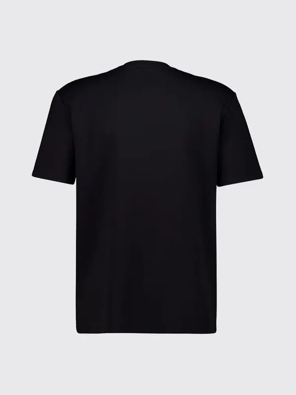Balmain Cotton-blend Crewneck T-shirt With Labyrinth Monogram - Black
