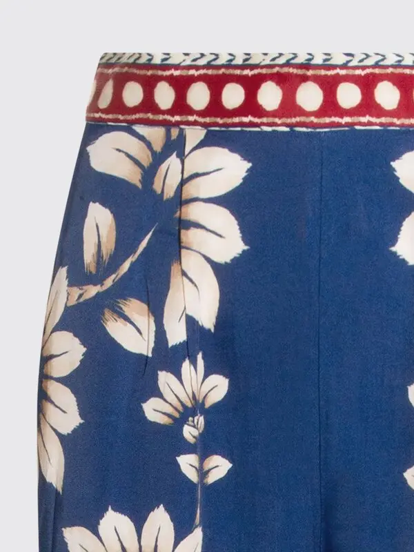 Farm Rio Luna Floral Print Linen Blend Palazzo Trousers