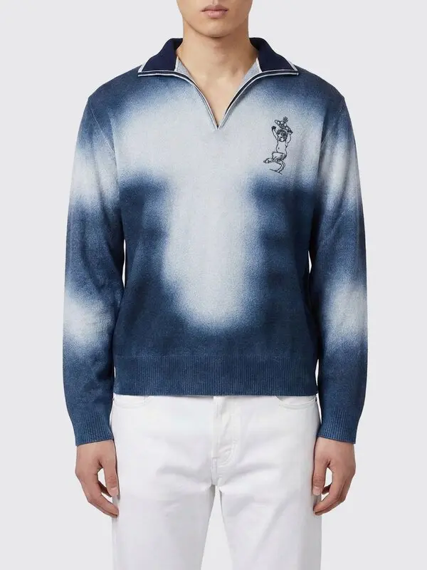 VIVIENNE WESTWOOD Printed Merino Wool And Cashmere Pullover - Blue