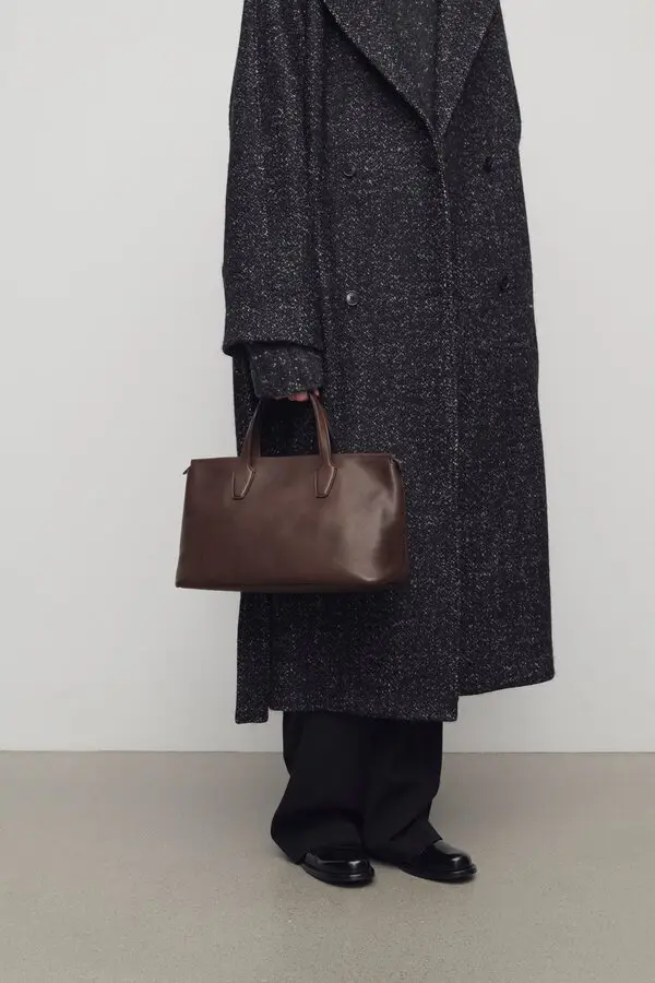 THE ROW Marcel Top Handle Bag - Deep Brown