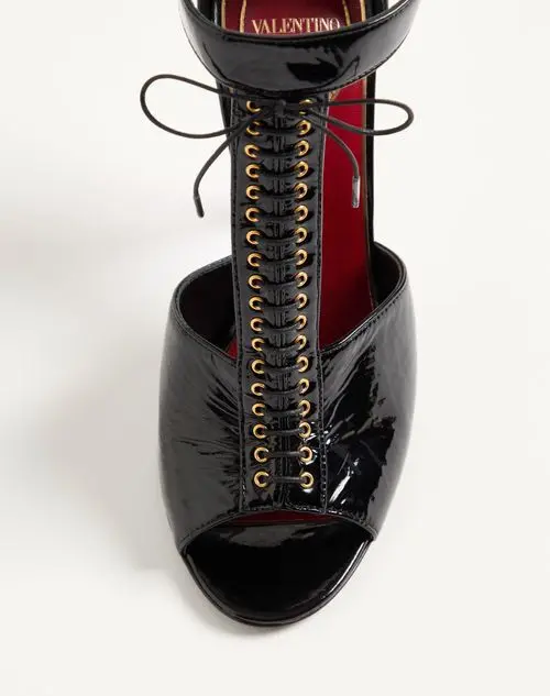 Valentino Garavani Bustier Naplak Sandal 105mm - Black/red