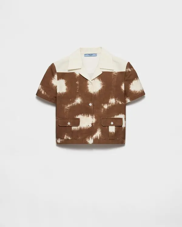 Prada Printed Canvas Shirt - Tobacco