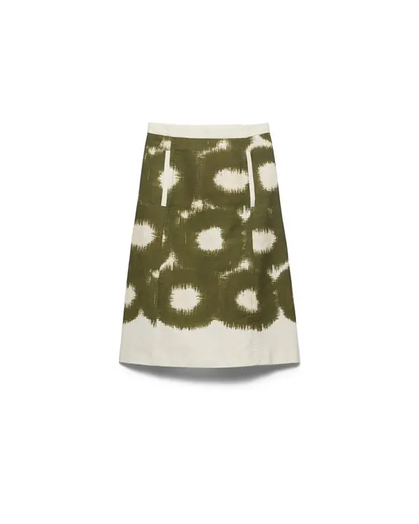 Prada Printed Canvas Skirt - Green