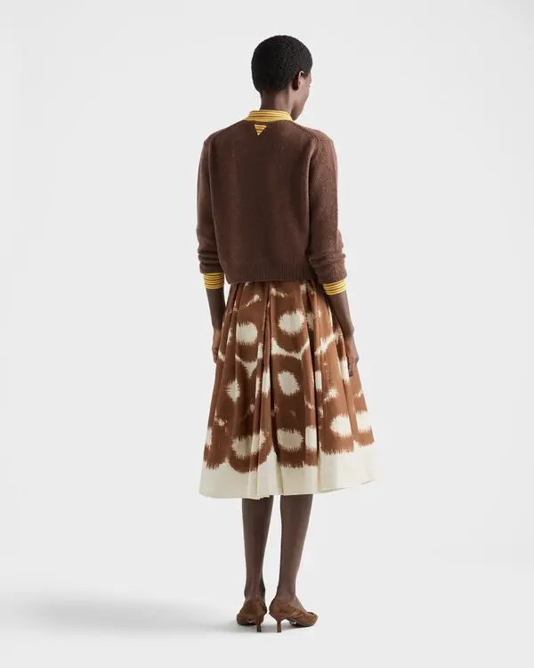 Prada Printed Canvas Skirt - Tobacco