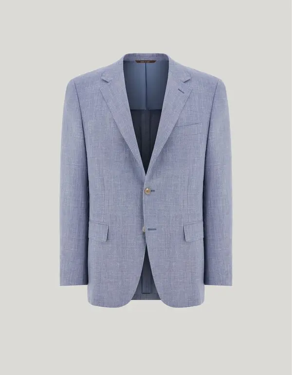 Canali Wool, Silk And Linen Regular-fit Jacket - Light Blue