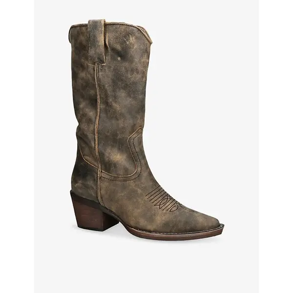 Steve Madden Albany Leather Cowboy Boots