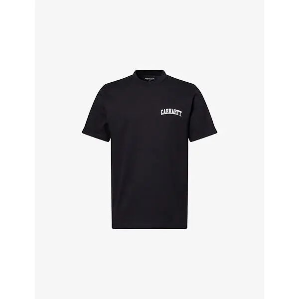 Carhartt Work In Progress University Script Logo-print Cotton-jersey T-shirt - Black / White