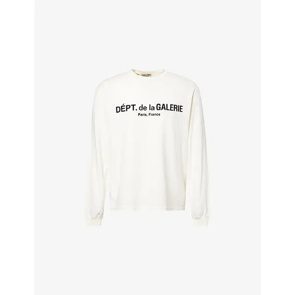 GALLERY DEPT. Logo-print Long-sleeve Cotton T-shirt - Cream