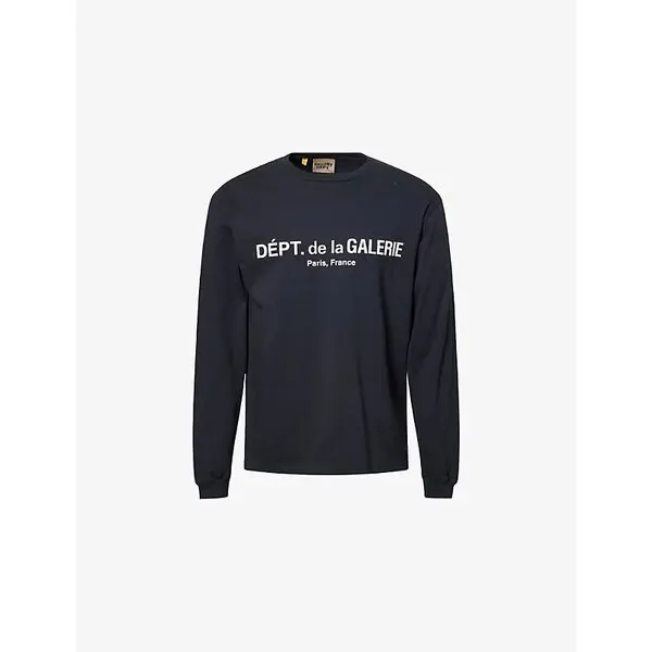 GALLERY DEPT. Logo-print Long-sleeve Cotton T-shirt - Washed Black