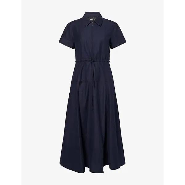 ME+EM Fit And Flare Woven Midi Dress - Navy