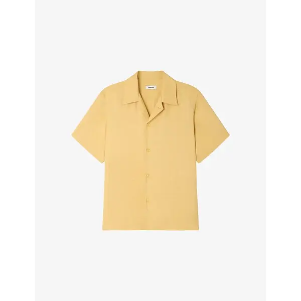 Sandro Shark-collar Relaxed-fit Woven Shirt - Light Yellow
