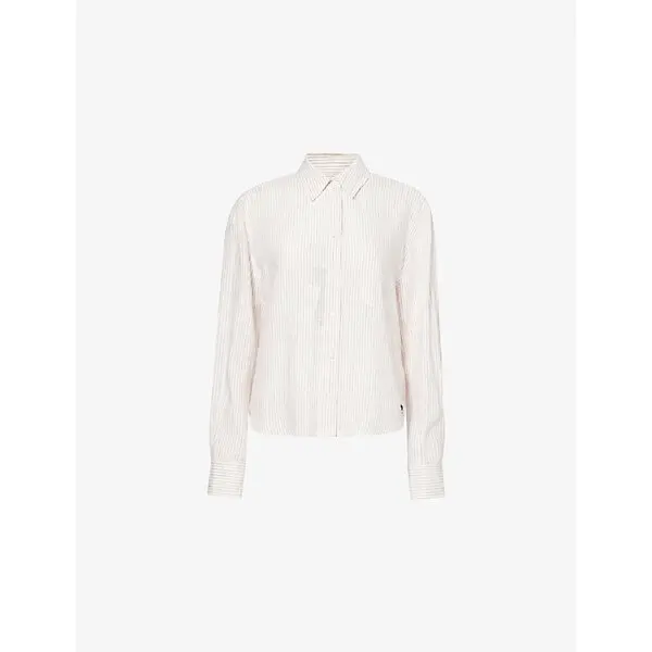Max Mara Striped Long-sleeve Linen Shirt - Antique Rose