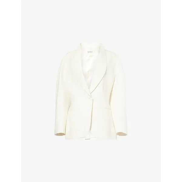 ROHE FRAMES Balloon Cinched-waist Wool Blazer - Off White