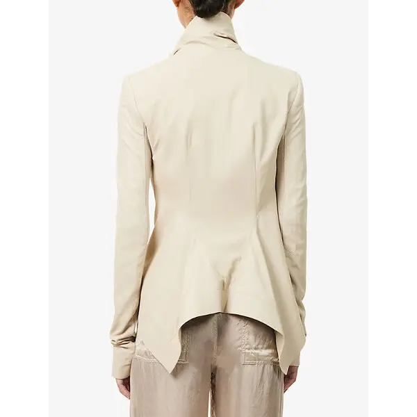 Rick Owens Naska Asymmetric-hem Leather Jacket