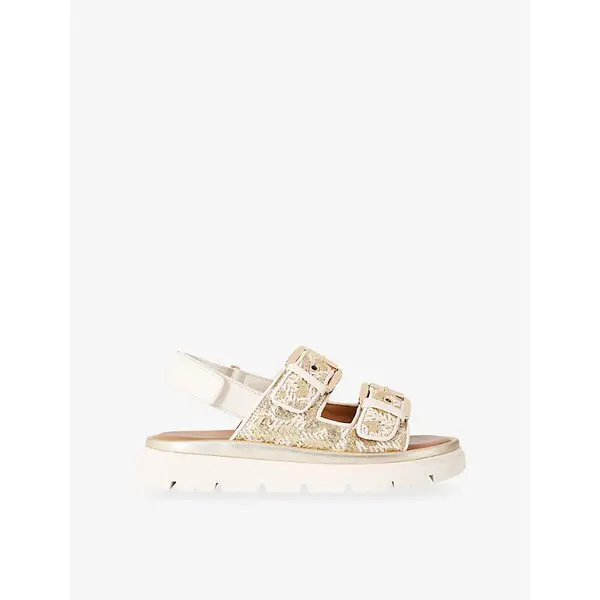 Carvela Pavilion Raffia Sandals - Gold Comb