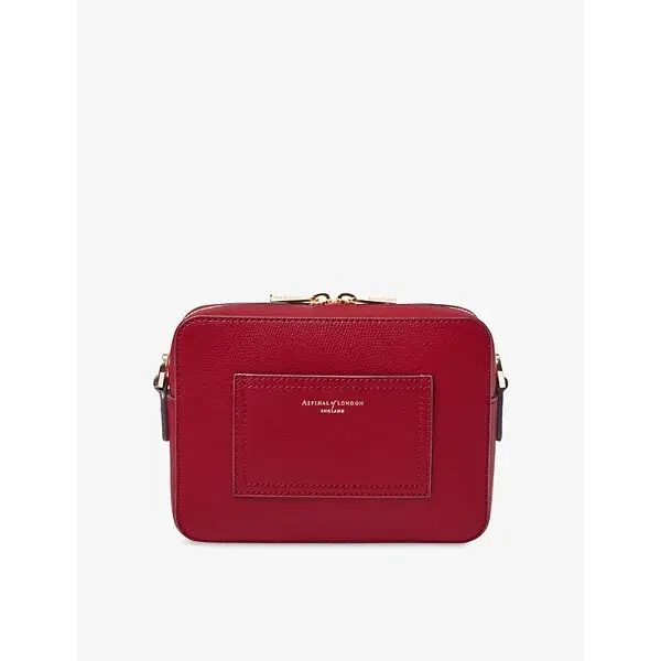 ASPINAL OF LONDON Grained Leather Camera Cross-body Bag - Cherry