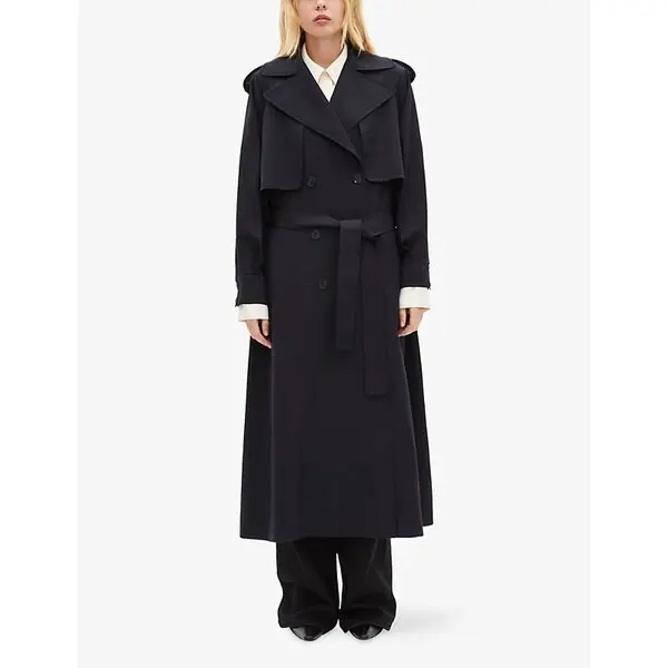 The Kooples Relaxed Fit Woven Trench Coat