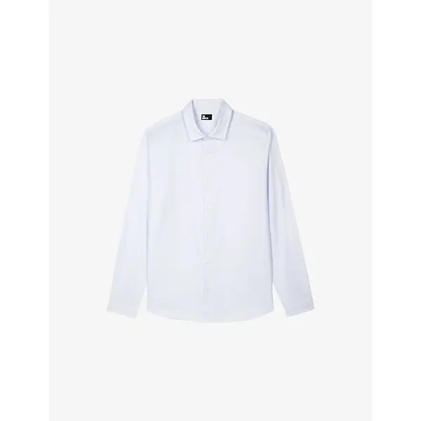 The Kooples Long-sleeved Slim-fit Cotton Shirt - Baby Blue