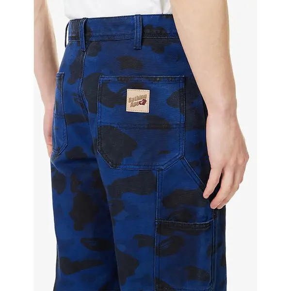 A BATHING APE Solid 1st Camo Printed Denim Jeans
