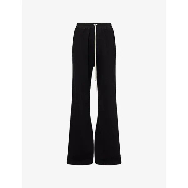 Rick Owens Wide Pusher Cotton-jersey Jogging Bottoms - Black
