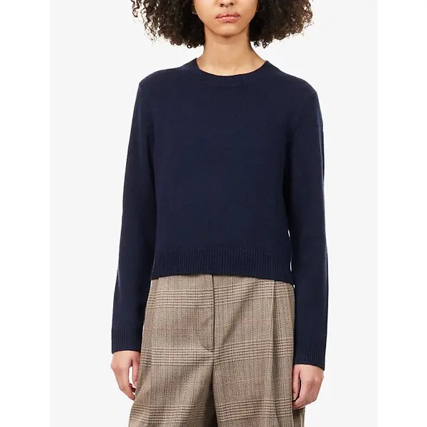 ME+EM Round Neck Cropped Cashmere Jumper