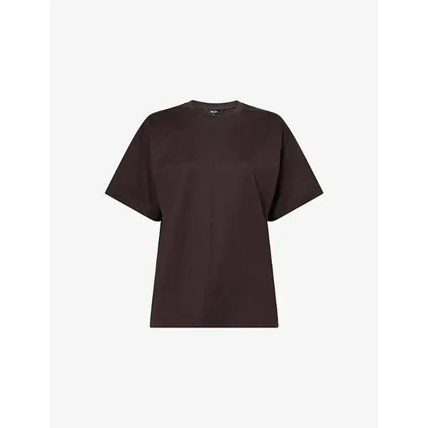ME+EM Round-neck Oversized Cotton T-shirt - Cocoa Brown