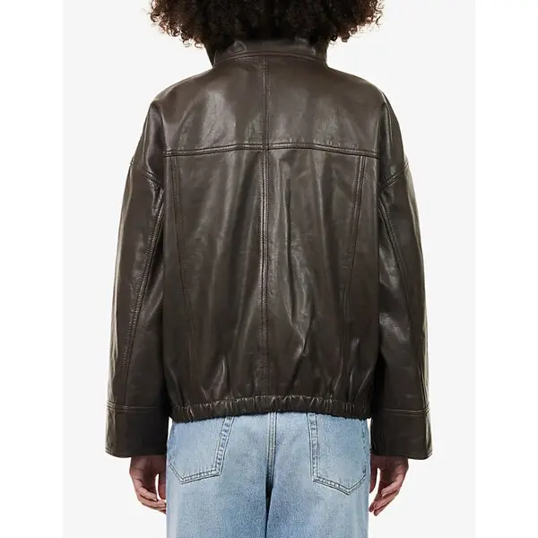 ROHE FRAMES Funnel-neck Oversized Leather Jacket