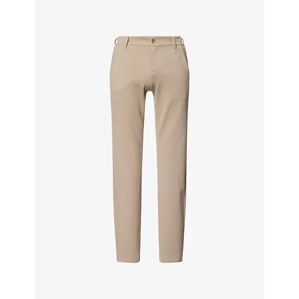 Paige Stafford Straight-leg Stretch-jersey Trousers - Warm Birch