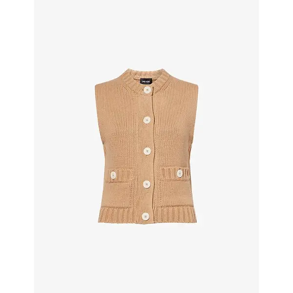 ME+EM Sleeveless Knitted Cotton Vest - Tan