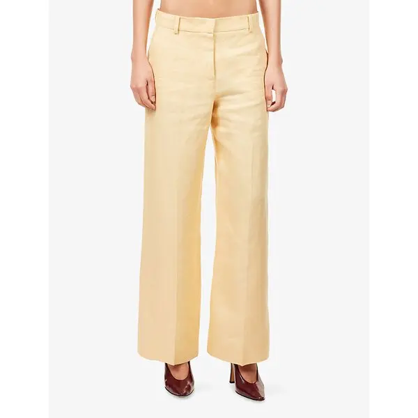 Max Mara Straight-leg Mid-rise Linen Trousers
