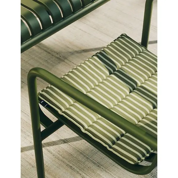 HAY Terrazza Striped Woven Seat Cushion - Olive Bold Stripe