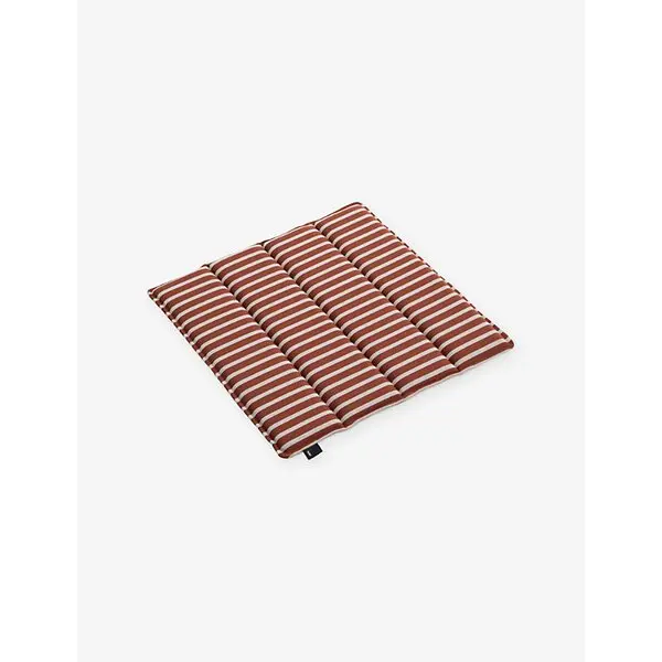 HAY Terrazza Striped Woven Seat Cushion - Terracotta Bold Stripe