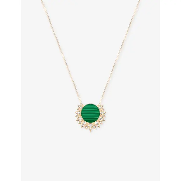 PIAGET Sunlight 18ct White-gold, Malachite And 0.17ct Diamond Pendant Necklace - Pink Gold