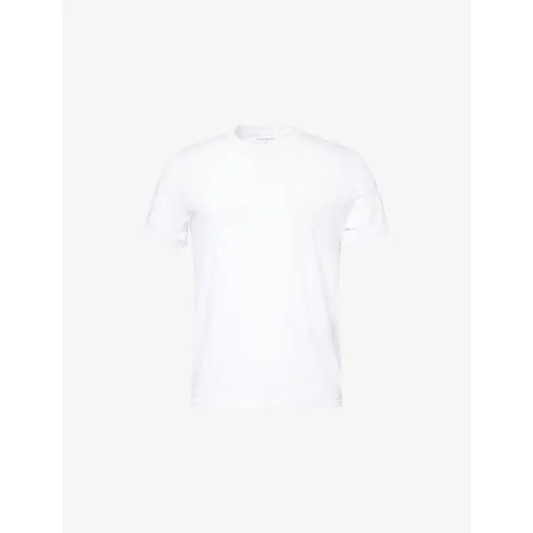 Emporio Armani Embroidered Crewneck Cotton-jersey T-shirt - White